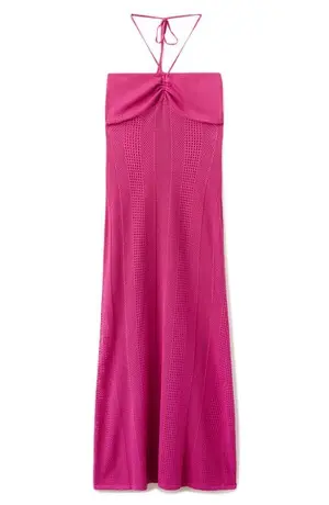 Mango Knit Halter Neck Dress - Fuchsia
