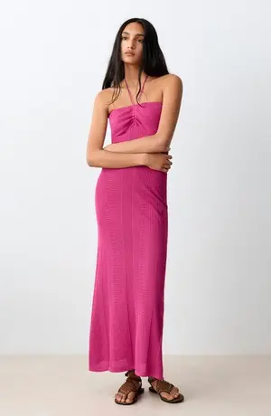 Mango Knit Halter Neck Dress