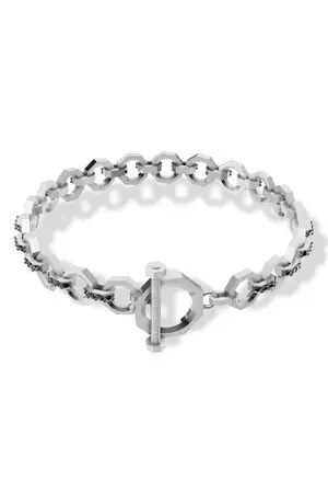 Off-White Hex Nut Lab Grown Diamond Toggle Bracelet