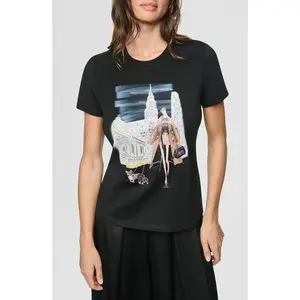 Dkny Midtown Dog Walkers Graphic T-shirt - Black