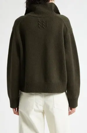 NILI LOTAN Renata Wool Sweater - Dark Pine Melange