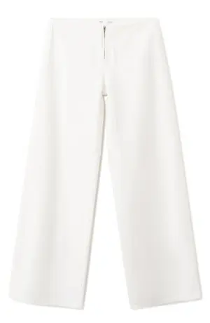 Mango Low Waist Wide Leg Jeans - White
