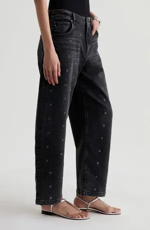 Ag Hattie Grommet High Waist Ankle Barrel Jeans