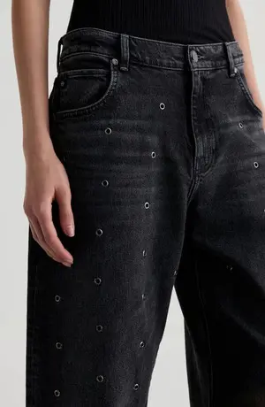 Ag Hattie Grommet High Waist Ankle Barrel Jeans