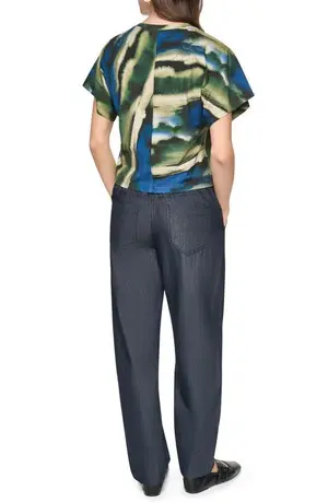 Dkny Print Dolman Sleeve Top