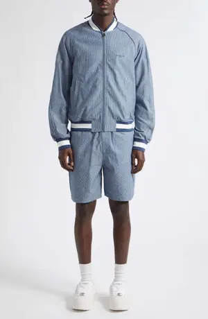 Givenchy Couture Seam Engineer Stripe Cotton Bomber Jacket
