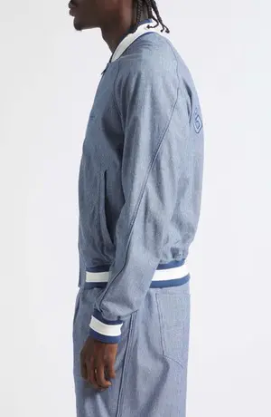 Givenchy Couture Seam Engineer Stripe Cotton Bomber Jacket