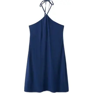 Mango Halter Minidress - Navy