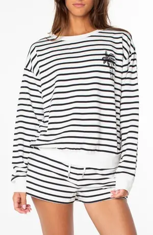 Roxy Surfing Moonlight Stripe Sweatshirt - Anthracite