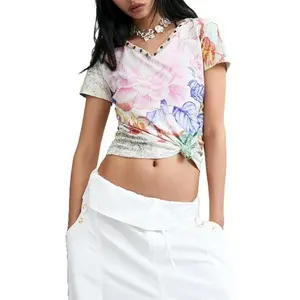 Desigual V Neck Tops