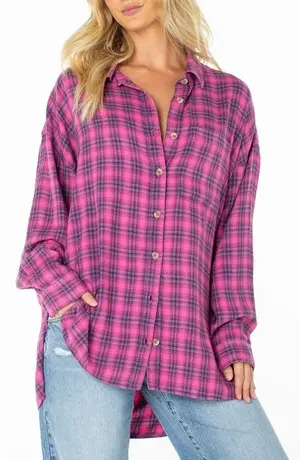 Roxy Driftwood Plaid Shirt - Naval Acad