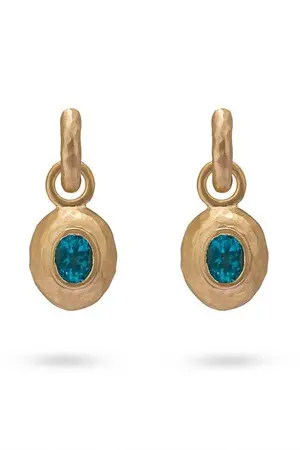 ELOISE JEWELRY Wander Hoops With Sasso Charms - Neon Blue