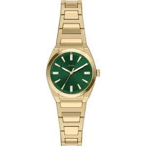 Fossil Everett Two Tone Bracelet Watch With Crystal Markers - Gold