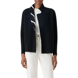 Akris Zebra Stripe Reversible Cashmere Jacket