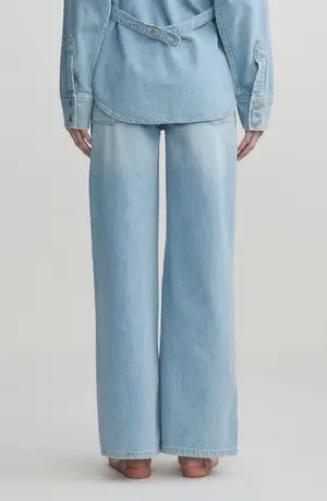 DL1961 Maternity Hepburn High Waist Wide Leg Jeans - Beachfront Aura