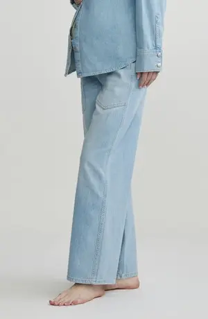 DL1961 Maternity Hepburn High Waist Wide Leg Jeans - Beachfront Aura