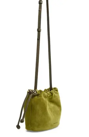 Strathberry Drawstring Suede Crossbody Bag