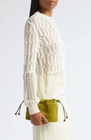 Strathberry Drawstring Suede Crossbody Bag - Lime/khaki