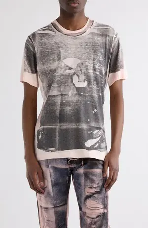 Acne Studios Eamon Trompe L'oeil T-shirt - Pink/grey
