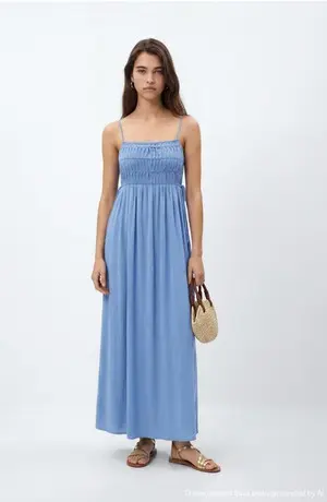 Mango Beaded Detail Long Dress