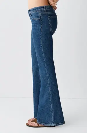 Mango Low Rise Flare Jeans - Dark Blue