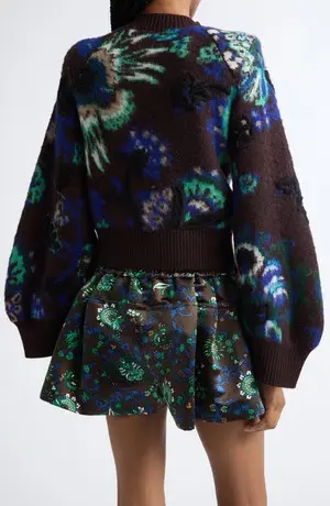 Sacai Floral Print Satin Shorts