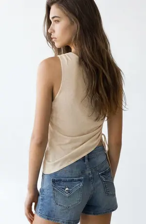 Mango Asymmetric Metallic Sleeveless Top