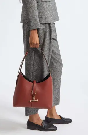 Strathberry Kite Leather Hobo Bag - Walnut