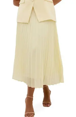City Chic Pleated Chiffon Maxi Skirt
