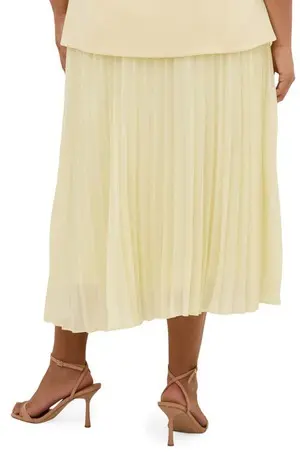 City Chic Pleated Chiffon Maxi Skirt