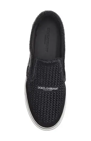 Dolce & Gabbana Raffia Slip-on Sneaker