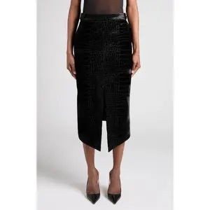 TOM FORD Crocodile Devoré Velvet Skirt