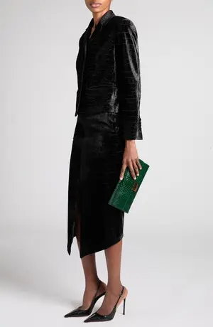 TOM FORD Crocodile Devoré Velvet Skirt