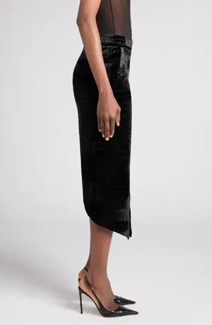 TOM FORD Crocodile Devoré Velvet Skirt