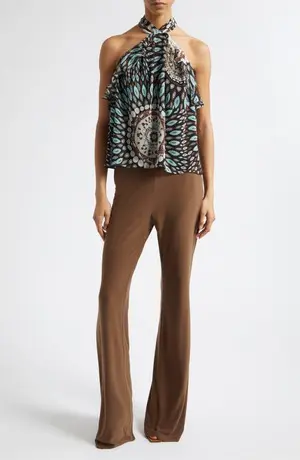 Ramy Brook Palma Talia Silk Chiffon Halter Top