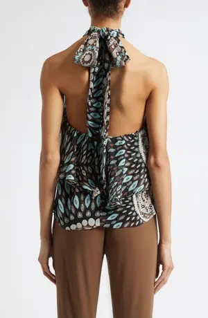 Ramy Brook Palma Talia Silk Chiffon Halter Top