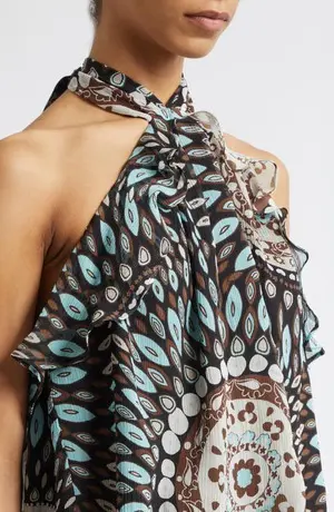 Ramy Brook Palma Talia Silk Chiffon Halter Top