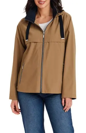Gallery Packable Hooded Rain Jacket - Sepia