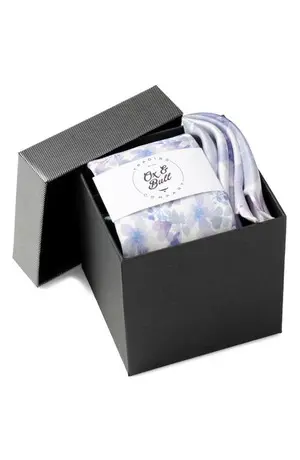 CUFFLINKS, INC. Silk Floral Print Neck Tie And Pocket Square Set