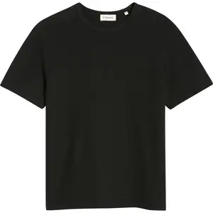 FRAME Textured Cotton Jacquard T-shirt - Black