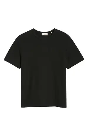 FRAME Textured Cotton Jacquard T-shirt - Black