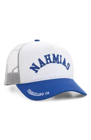 NAHMIAS Summerland Brim Trucker Hat - White/blue