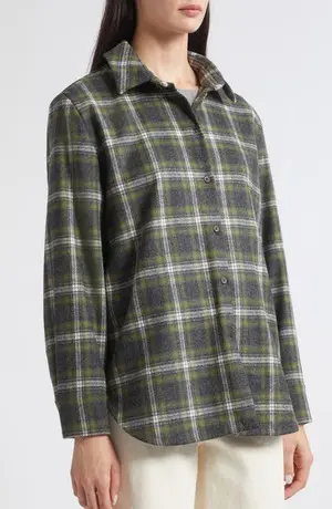 Johnstons Of Elgin Clanlass Plaid Overshirt