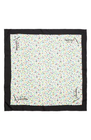 Valentino Garavani Colorful Print Silk Square Scarf - White Multi