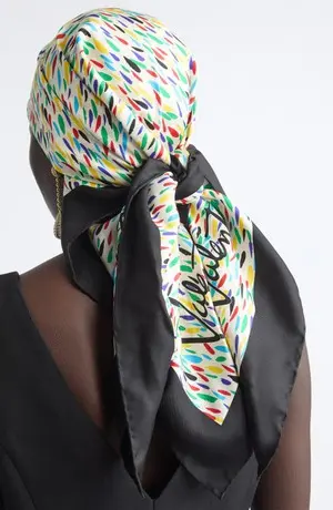 Valentino Garavani Colorful Print Silk Square Scarf