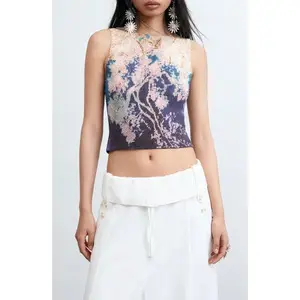 Desigual Floral Sleeveless Top - Blue