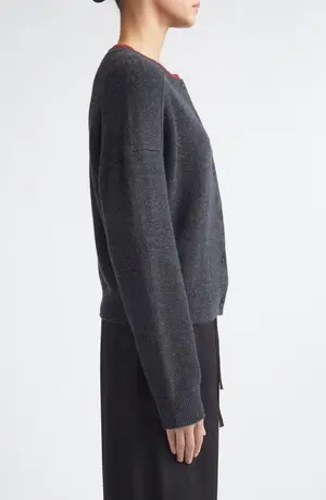 Loulou De Saison Nicola Contrast Cashmere Cardigan