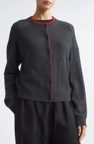 Loulou De Saison Nicola Contrast Cashmere Cardigan