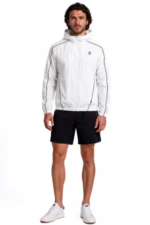 K-Swiss Performance Full Zip Windbreaker - White/peacoat