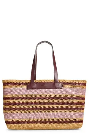 ANYA HINDMARCH Striped Raffia East/west Tote - Iris
